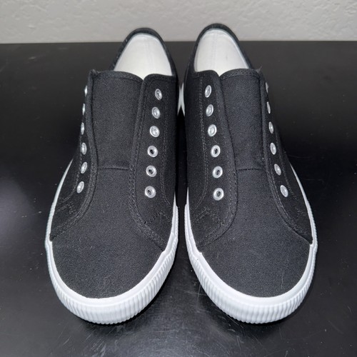 Hurley Chloe Sz 8.5 M Slip On Canvas Sneaker Shoes Black 196064302805| eBay