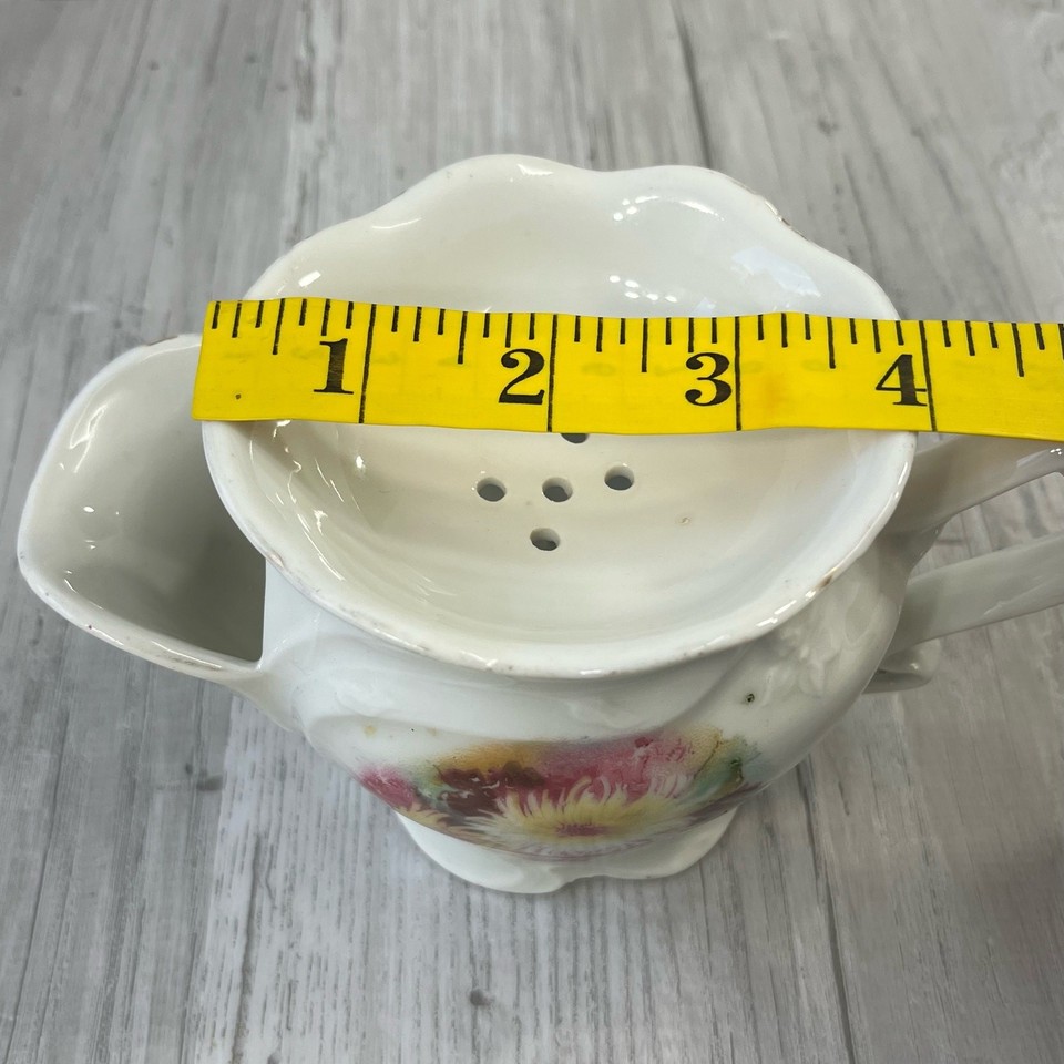 Vintage White Floral Bouquet Victorian Shaving Scuttle Mug Cup Decor | eBay