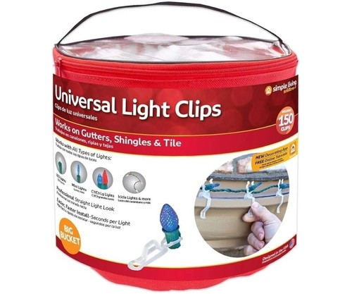 Simple Living Universal Light Clips For Gutters, Shingles & Tile 300 ...
