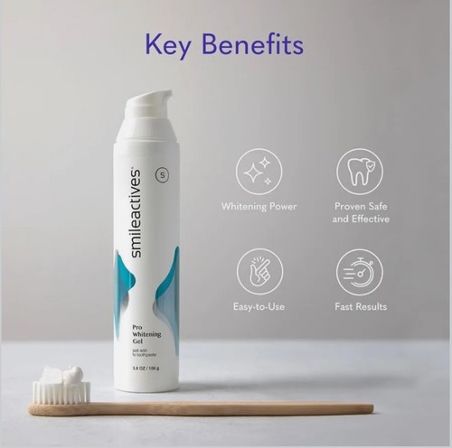 Smileactives Pro Whitening Gel Add To Toothpaste Clinical Strength 3.8 ...