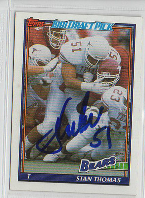 Stan Thomas 1991 Topps signed auto autographed card Chicago Bears | eBay