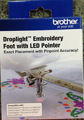 Brother Droplight Embroidery Foot With LED Pointer SA197 | eBay