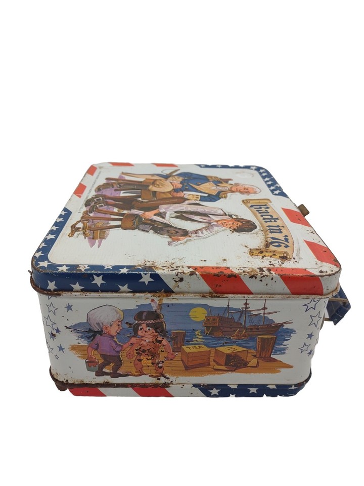Vintage Aladdin Back in 76 Metal Lunch Box Bicentennial Colonial No ...