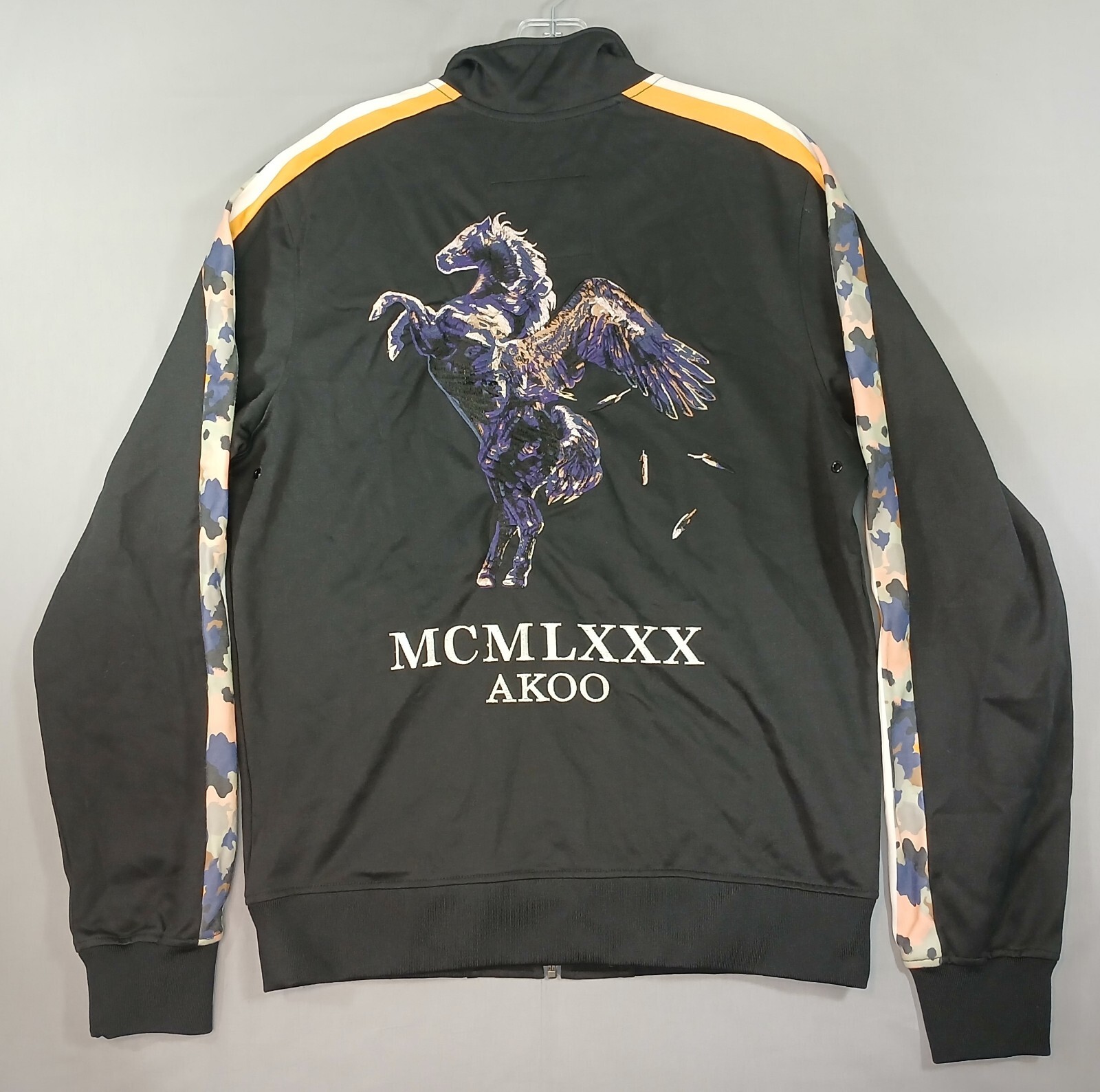 Akoo Camo Stomper Full Zip Embroidered Jacket Men's Size Large Winged Horse | eBay