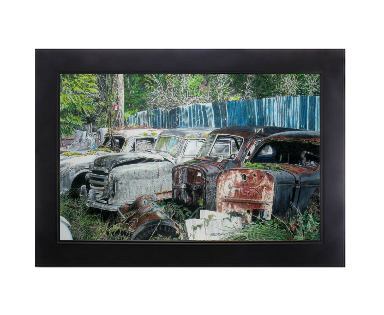 Classic Car Art, Salvage Yard, Cars, Drawing, Original Artwork By N.E ...