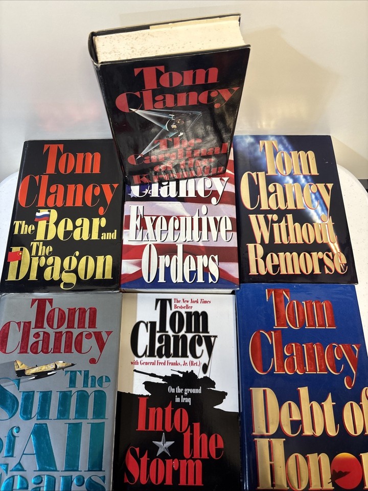 Lot Of 7 Tom Clancy Books 6 HC 1 SC some 1st Editions Jack Ryan Free ...