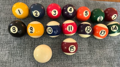 Vintage Mini 1.5" Billiard Ball Complete Set Small Pool Balls No Box | eBay