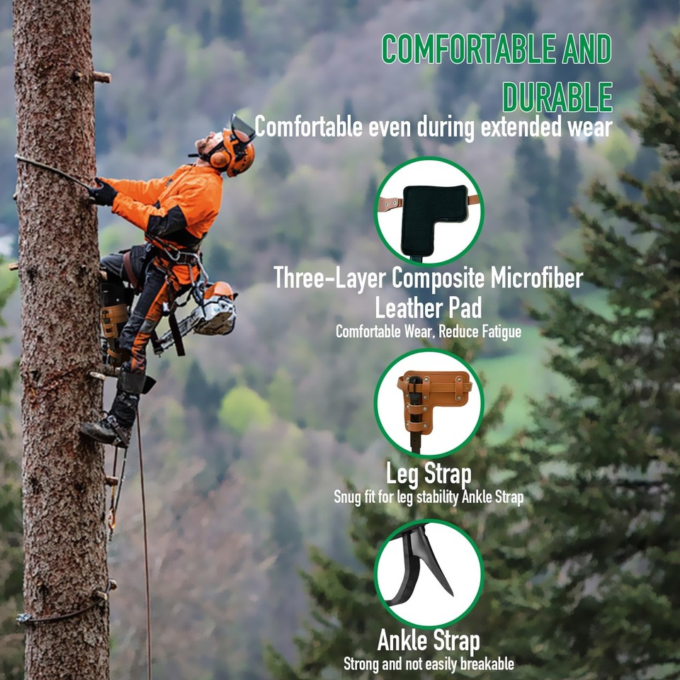 Tree Climbing Spikes Set,Tree Climbing Gear, 1 Pair Alloy Steel ...