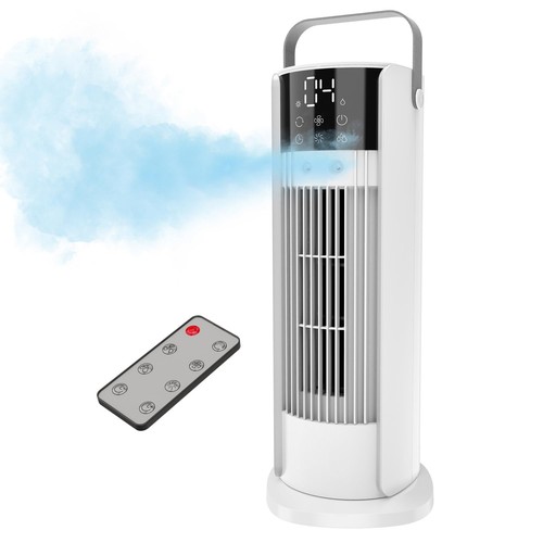 16'' Misting Tower Fan, 700ml Tank, 90° Oscillating Fan w/Remote ...