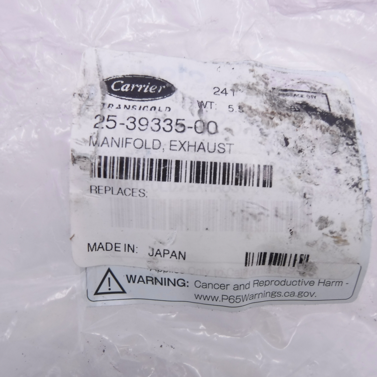 Carrier Reefer Unit Exhaust Manifold W/ Gaskets Kubota V2203-di for ...