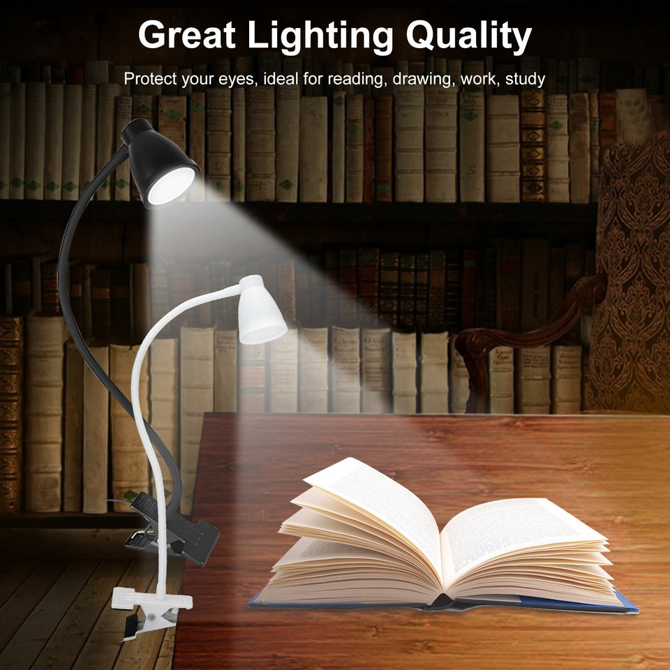 USB Reading Light Flexible LED Lamp Laptop Computer Clip On Bed Desk ...