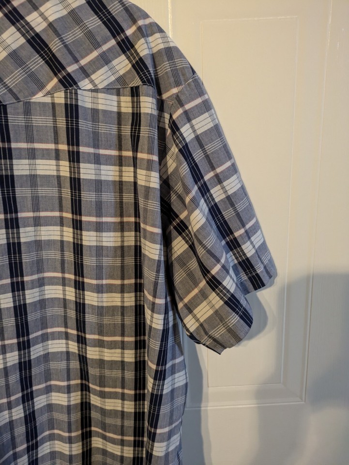Vtg Wrangler Western Shirt Blue Plaid Pearl Snap Buttons Men's Size 3XT ...