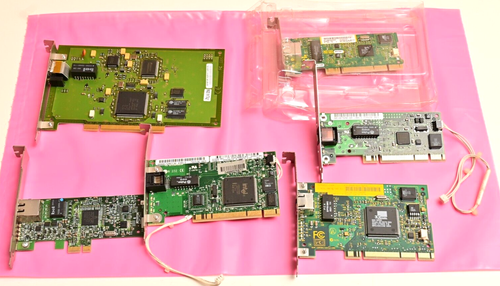 Lot of 6 Ethernet NIC Cards PCI PCIe Various Brands 3COM Broadcom ...