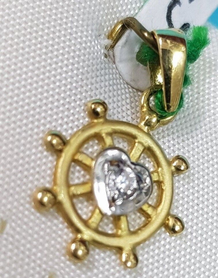 BEAUTIFUL AND ORIGINAL LOVE-RUDDER PENDANT WITH HEART. GOLD 18 KTES. | eBay