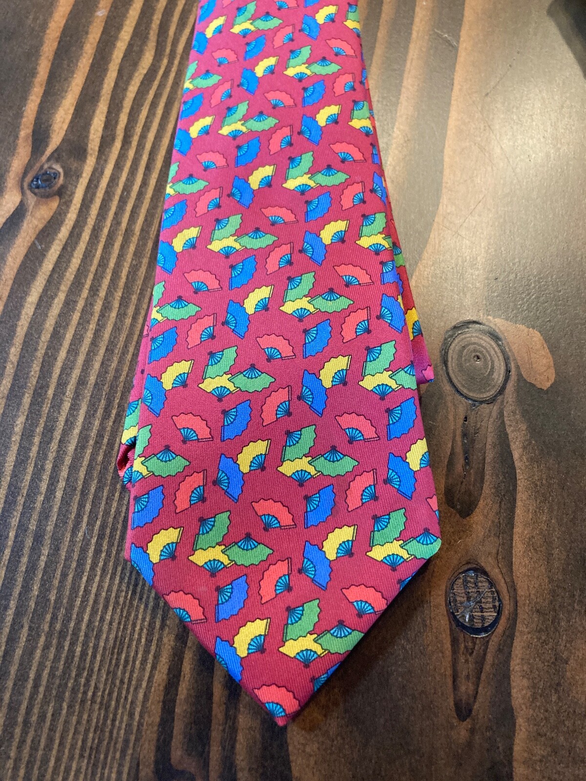 Hermes tie - 7237 MA - red/magenta - Japanese fan mot… - Gem