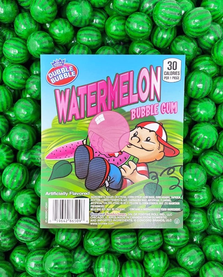 850 Watermelon Gumballs 15 LBs Bulk Vending Machine Gum Ball FULL CASE ...