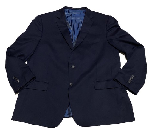 Hart Schaffner Marx Blazer Sport Coat Suit Mens Navy Blue 44R Made In ...