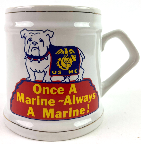 Vintage USMC Bulldog Once a Marine Always a Marine Coffee Mug Cup Devil Dog | eBay