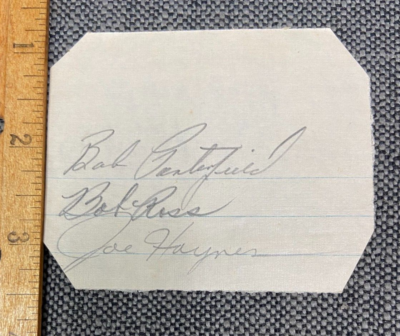 1950S MLB HAND SIGNED BOB PORTERFIELD BOB ROSS JOE HAYNES W/COA JSA ...
