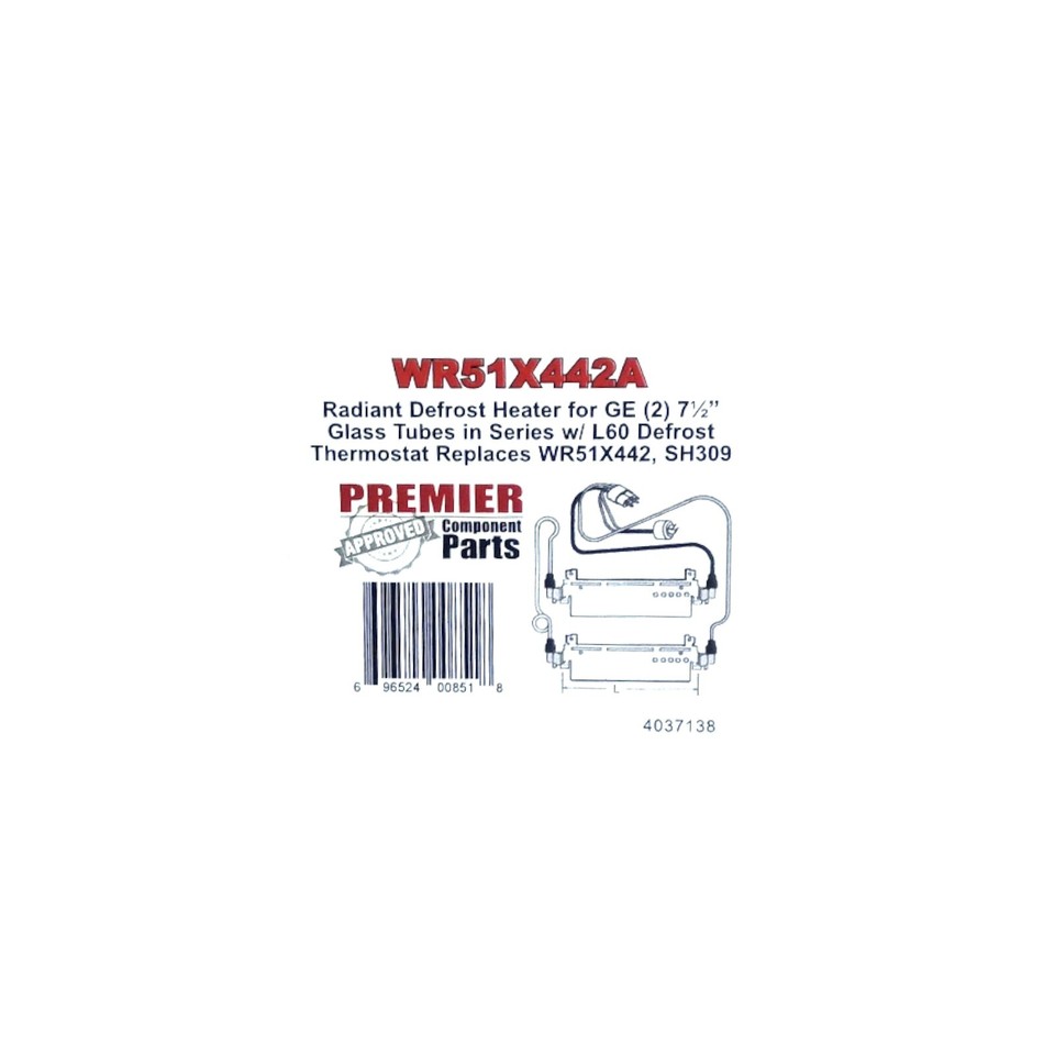 Premier Component WR51X442 for GE Refrigerator Defrost Heater | eBay