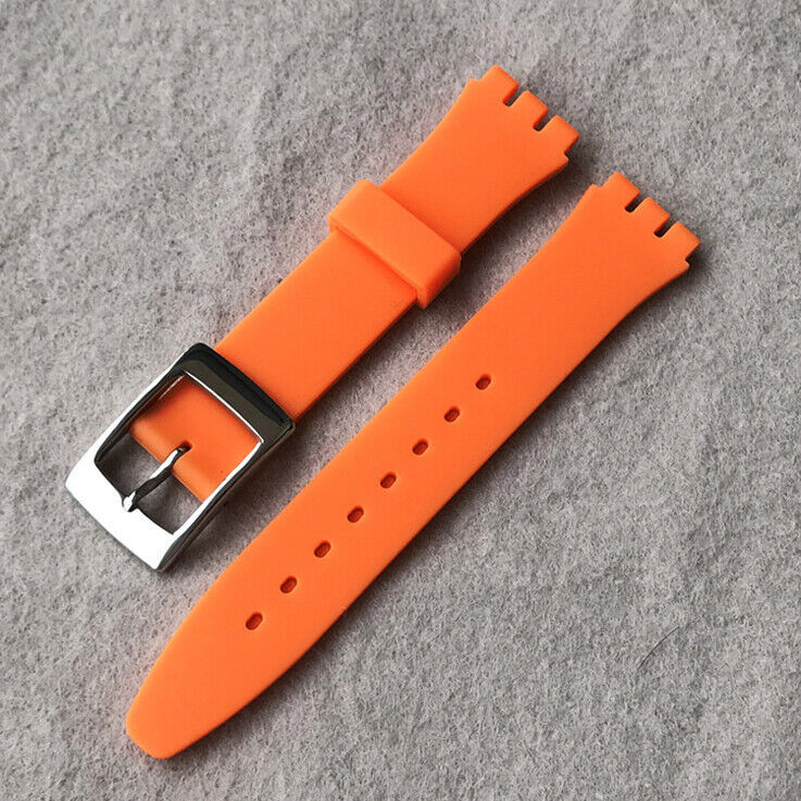 Sport Skin Silicone Multicoloured Strap Unisex 17mm 19mm For Swatch ...