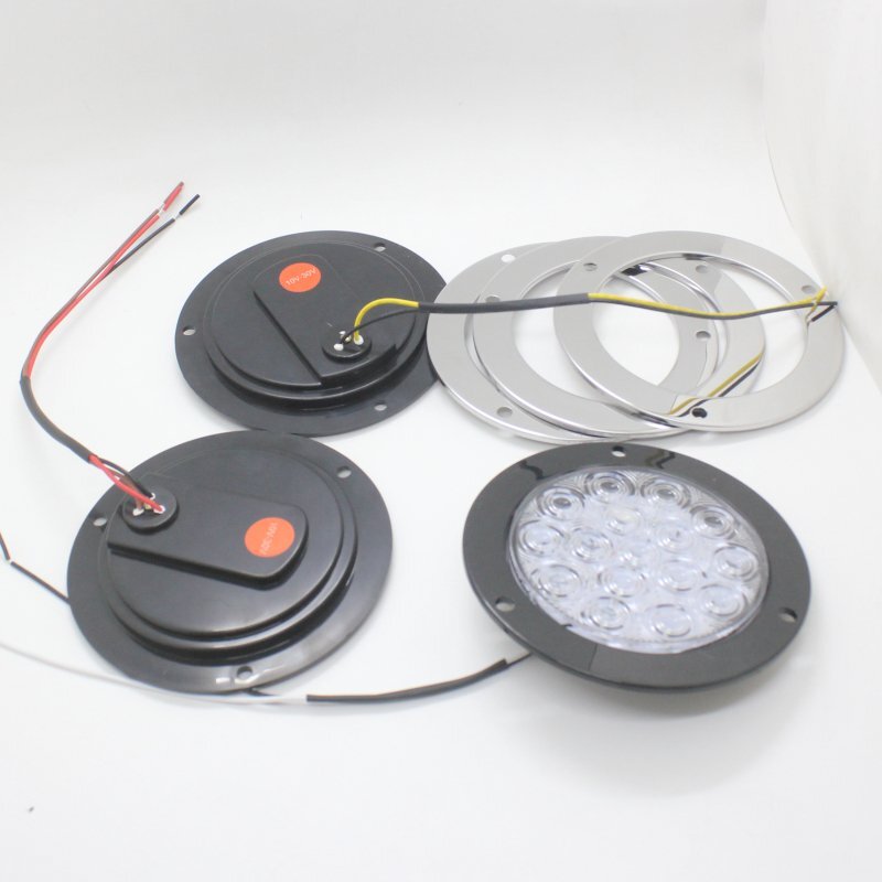 4INCH Blue 16LED Round Reverse Brake Turn Signal Rear Truck Tailer ...