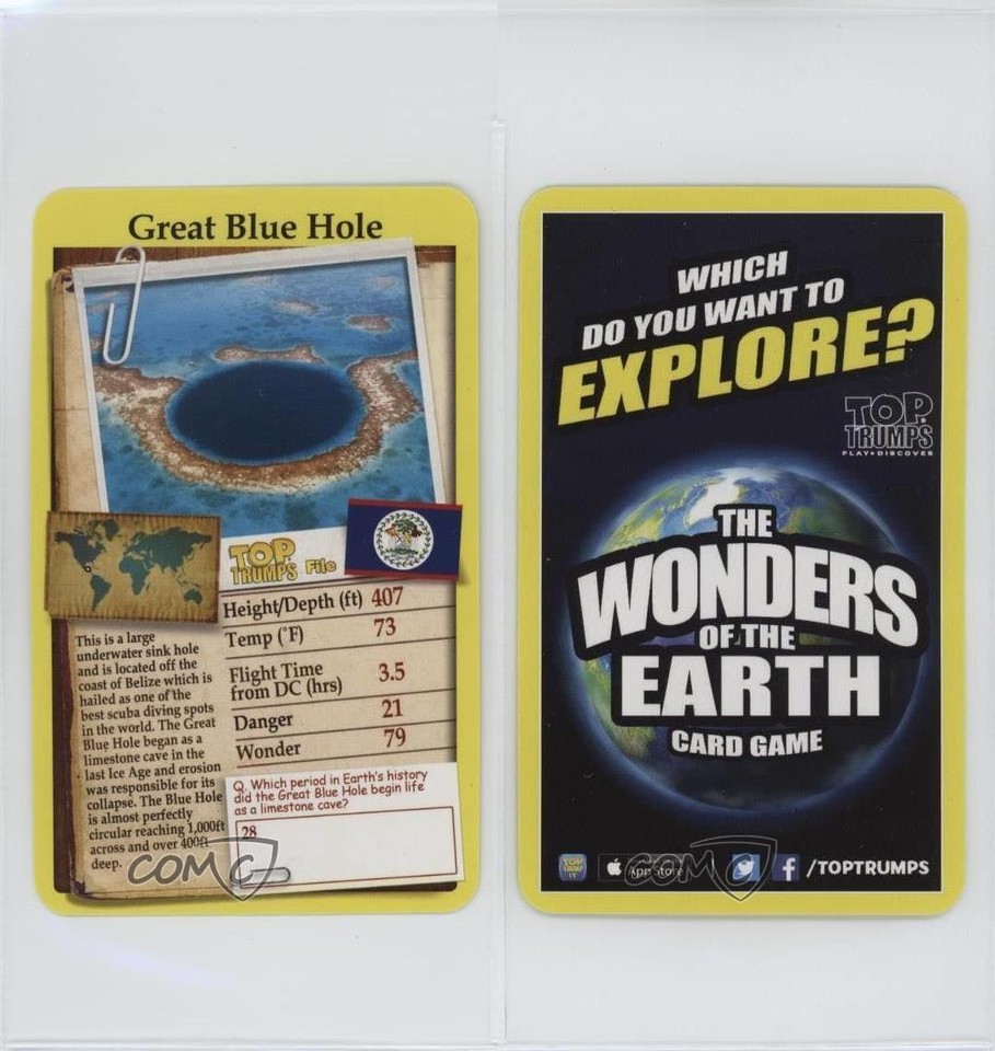 2023 Top Trumps The Wonders of the Earth Card Game Great Blue Hole 0a2 ...