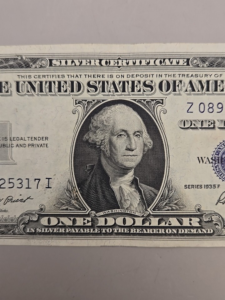Series 1935F $1 Bill Silver Certificate Blue Seal | eBay