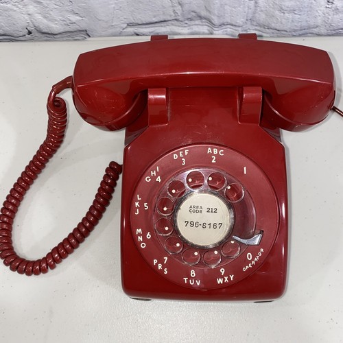 Western Electric Bell System Rotary Dial Red NYC Area Code Telephone ...