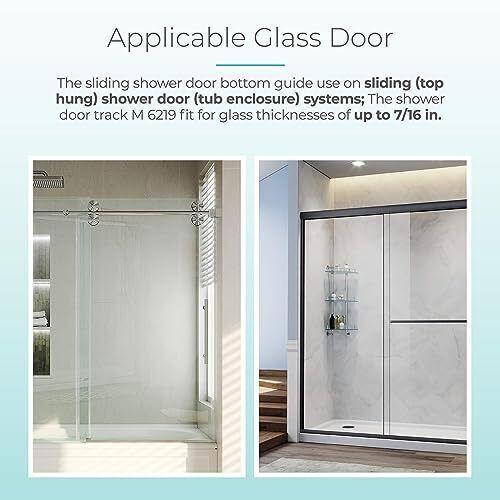 Sliding Shower Door Bottom Guide M 6219 Glass Shower Door Track ...