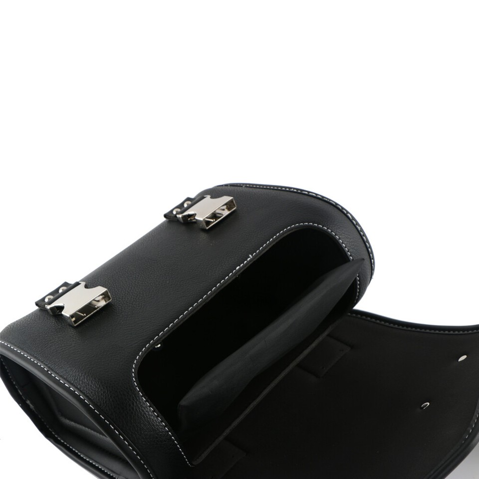 Black Motorcycle Saddlebags PU Tool Luggage Bar Bags Storage for Harley Dyna | eBay