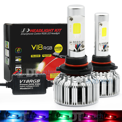 2 in 1 9005 100W 10000LM CREE LED Fog Light Kit+RGB Bluetooth Phone ...