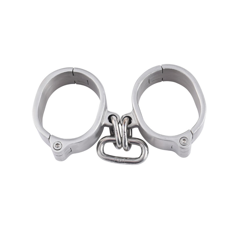 Stainless Steel Heavy Duty Handcuffs Ankle cuffs Chain Shackles BDSM ...