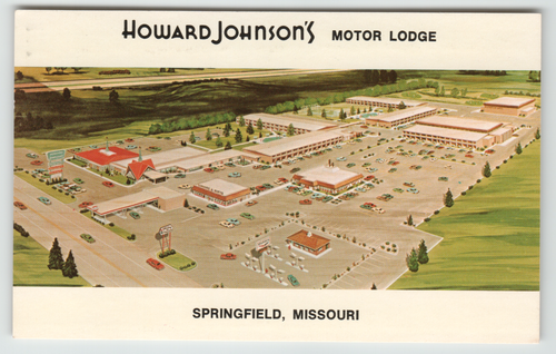 Postcard Aerial View Howard Johnson's Motor Lodge in Springfield, MO ...