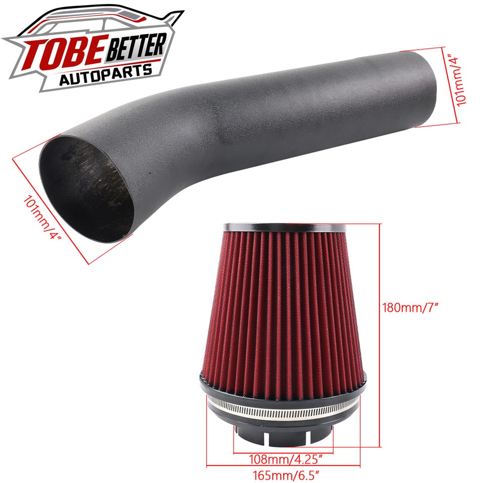 4" Cold Air Intake Filter Kit For LS Swap LS1 LS2 LS3 LQ4 LQ9 4.8 5.3L ...