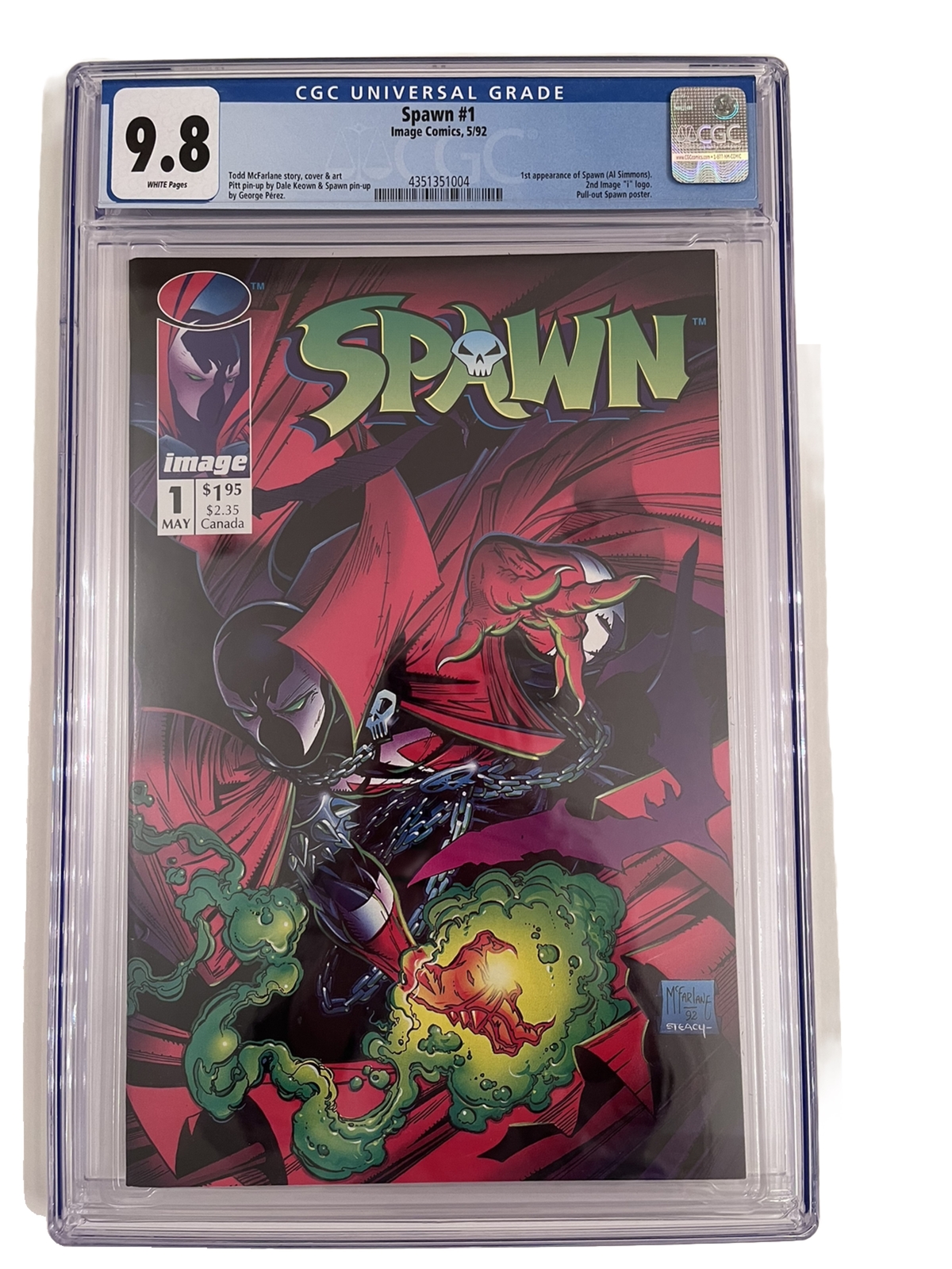 Spawn #1 Image Comics 5/92. CGC Graded 9.8 with Two Pin-ups Inside ...