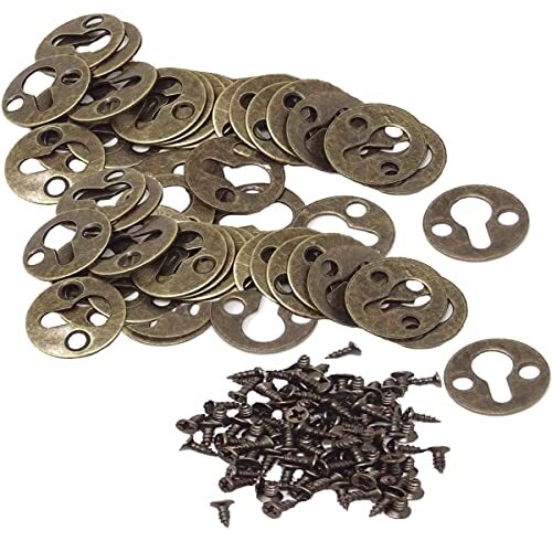 50 Pack Metal Round Hole Keyhole Rack Bracket Hanger for Hanging ...