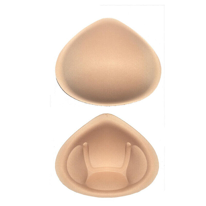 Pair of Sponge Foam Breast Forms Enhancer Bra Padding Insert Fake Boobs ...