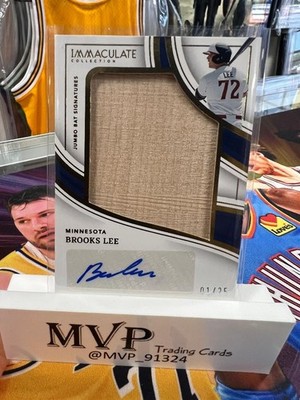 2023 Panini Immaculate Brooks Lee Autograph Jumbo Bat Relic Card #'d 1/ ...