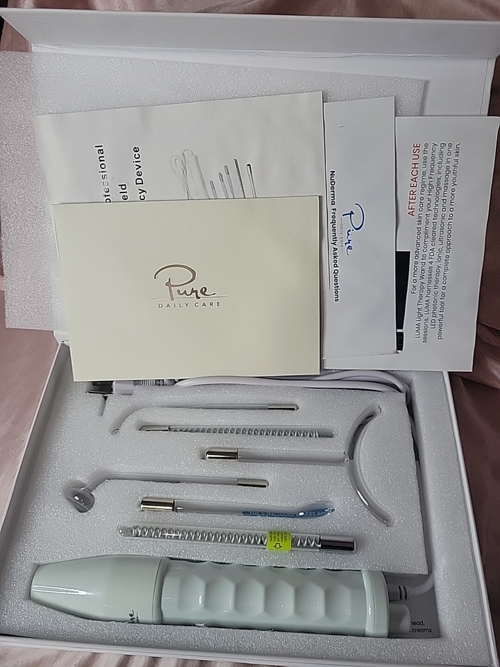 NuDerma Clinical Skin Therapy Wand High Frequency With 6 Fusion ...