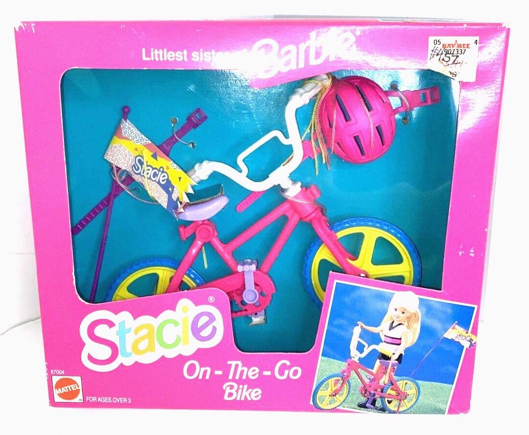 Vintage Barbie Stacie Bike on The Go Playset Mattel 67004 Bicycle 1993 ...