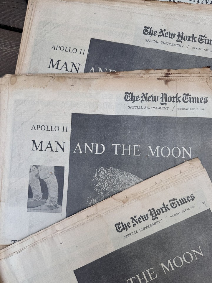 MULTIPLE New York Times NYT newspapers re: moon Landings 1968-1969 | eBay