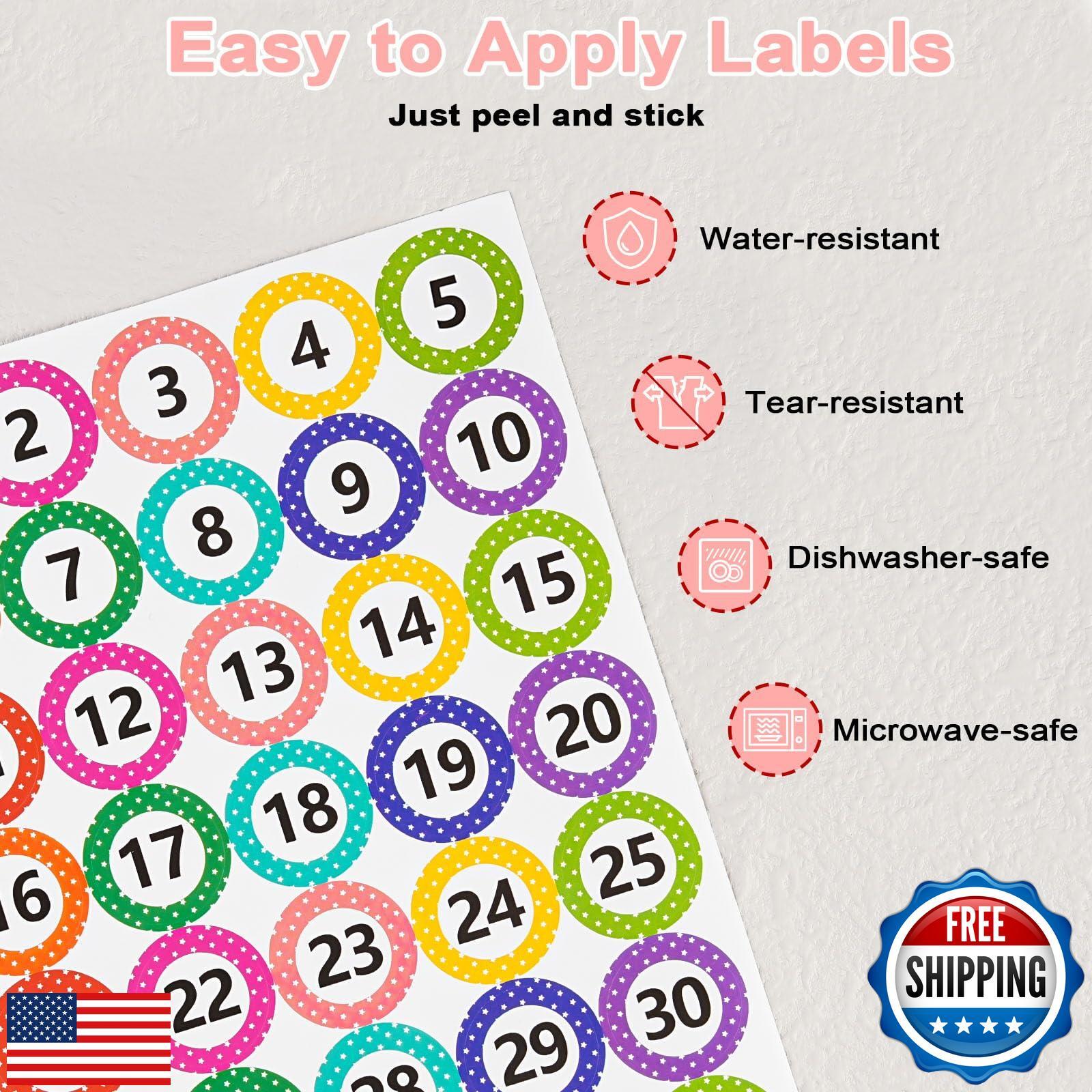1 Inch Number Stickers 1-40, 24 Sheets Consecutive Number Labels ...
