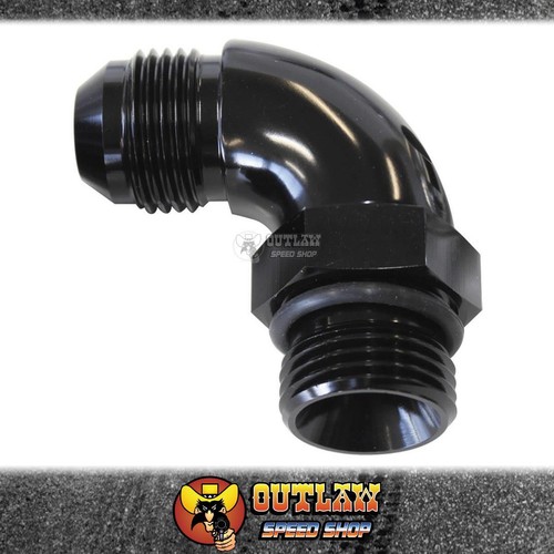 Aeroflow 90° -6 ORB to -4AN Full Flow Adapter w/Jam Nut - Black - AF903 ...