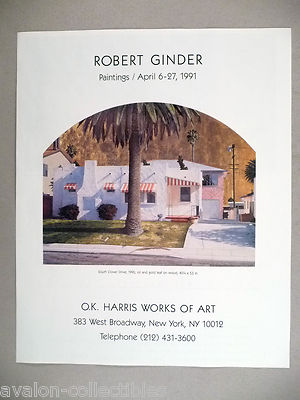 Robert Ginder Art Gallery Exhibit PRINT AD - 1991 ~~ South Clover Drive ...