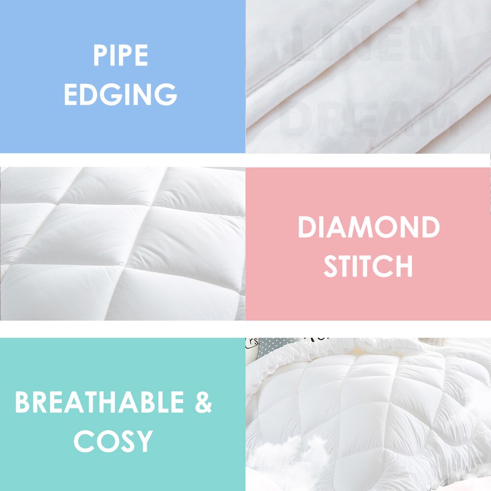 350/500/700GSM All Size Australian Wool Quilt Doona Duvet Down Summer ...