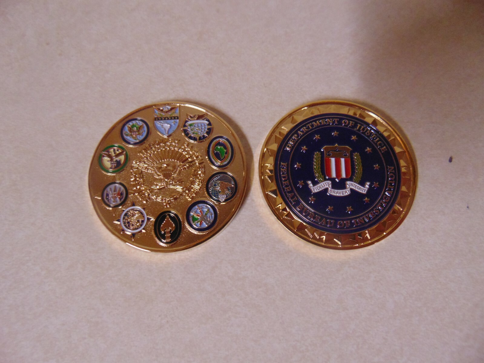 CHALLENGE COIN DOJ FEDERAL BUREAU OF INVESTIGATION SPECIAL OPERATIONS ...