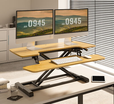 FLEXISPOT Standing Desk Converter 35'' Height Adjustable with Keyboard ...
