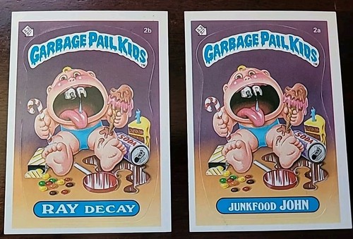 1985 Garbage Pail Kids GPK OS1 Junkfood John #2a & Ray Decay #2b | eBay