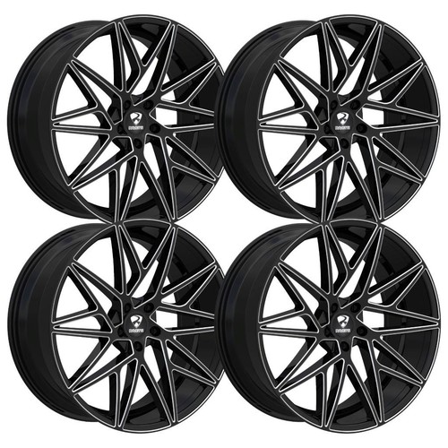 (Set-4) Ravetti M5 20x10 5X120 45mm Black Milled Wheels Rims 20 Inch | eBay